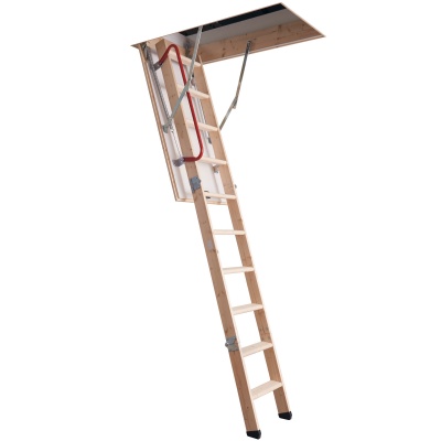 Werner 2 Section Loft Ladder With Handrail - laddersandmore.co.uk